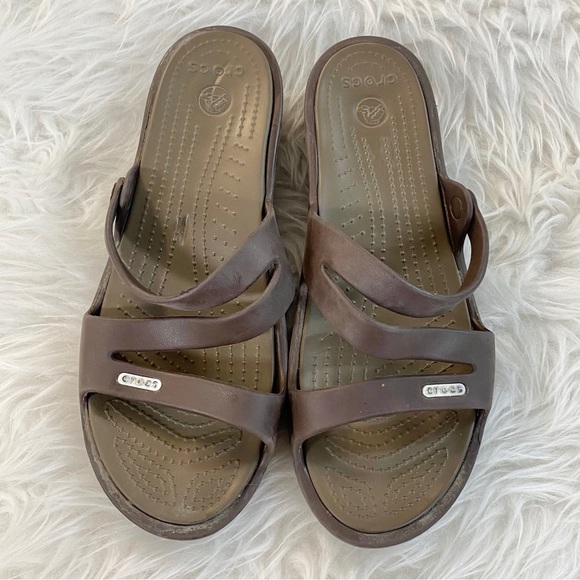 CROCS | Shoes | Crocs Womens Size 9 Slide Strappy Patricia Wedge ...